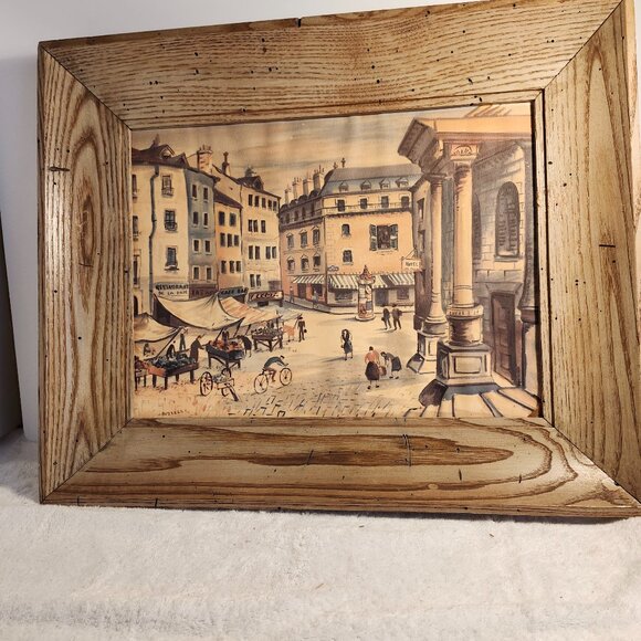 Art | Marchete Paris France 195s Buzzelli French Street Scene | Poshmark